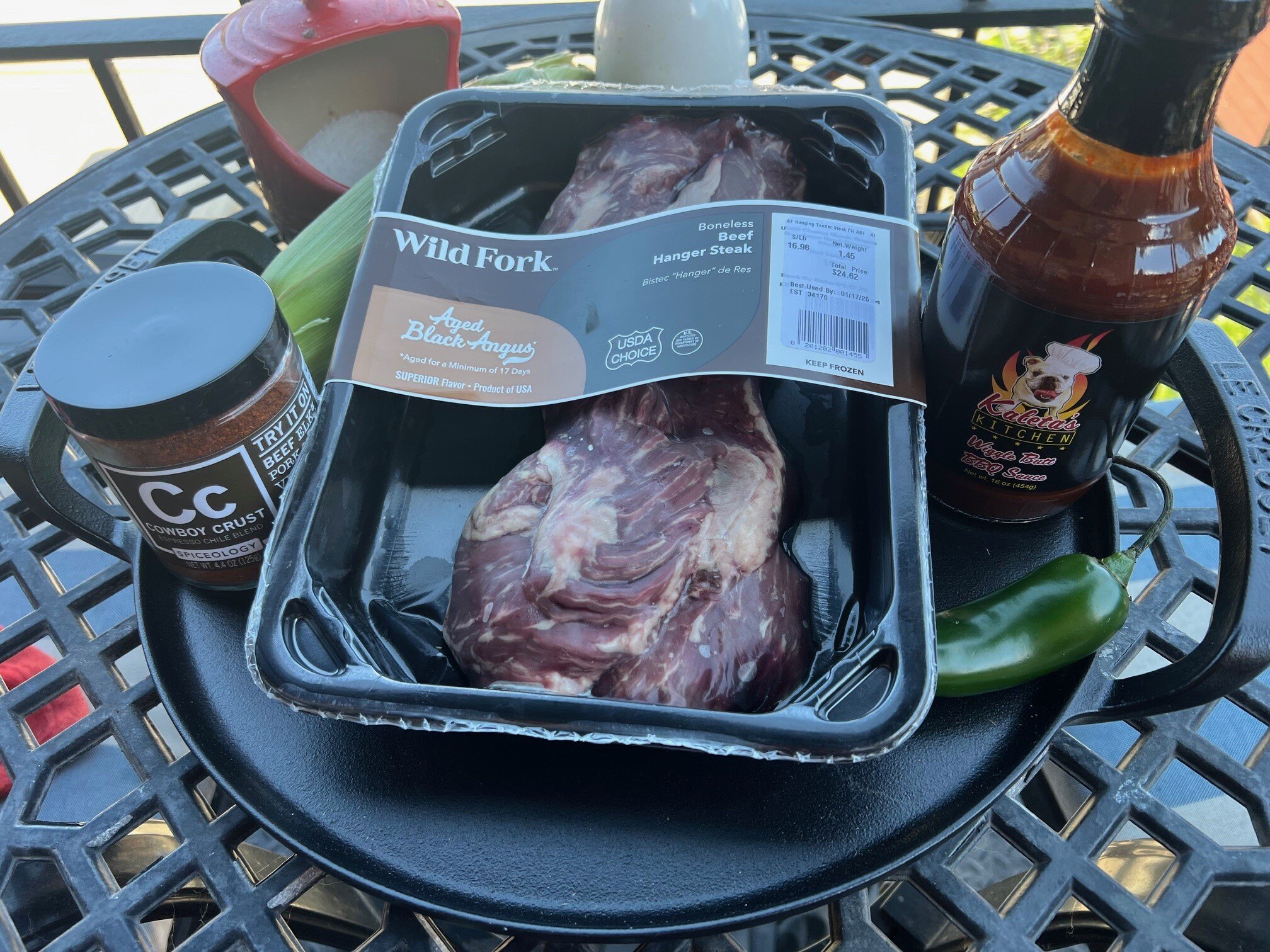 BBQ Hanger Steak Pizza on the Grill