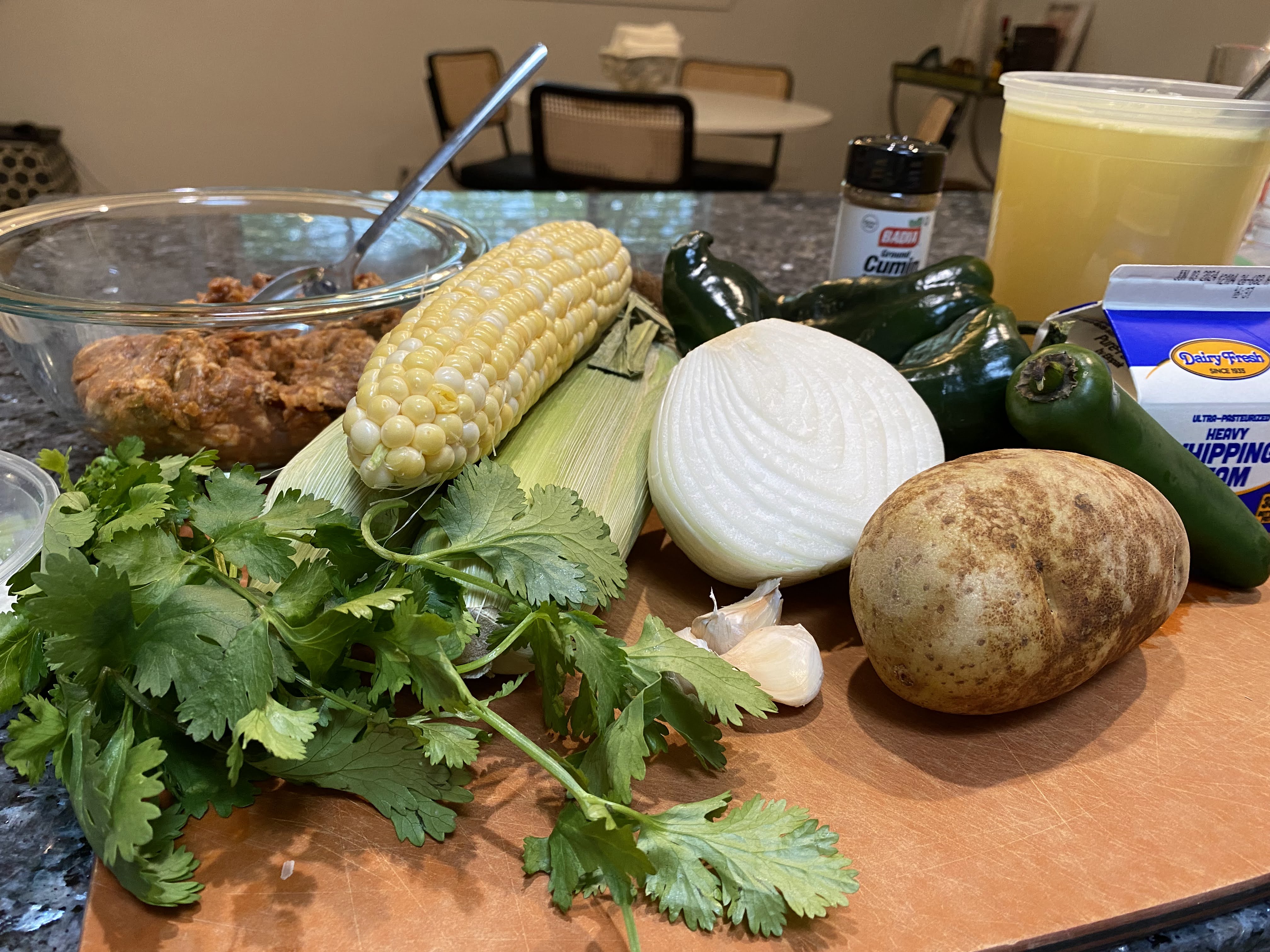 Roasted Corn and Poblano Chowder